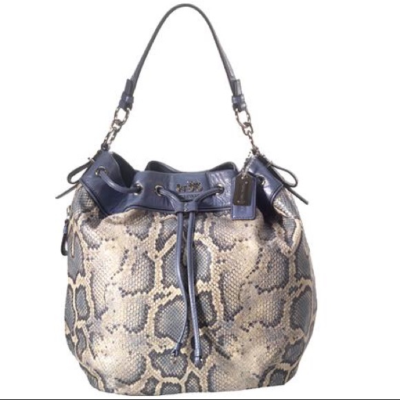 Coach | Bags | Coach Madison Python Marielle Leather Shoulder Bag ...